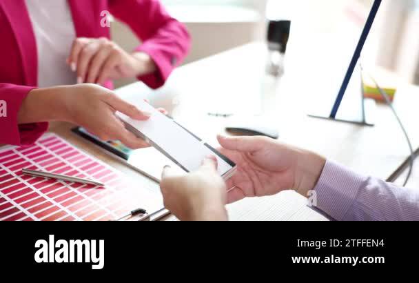 Designer gives client color palette of shades in catalog. Choice of ...