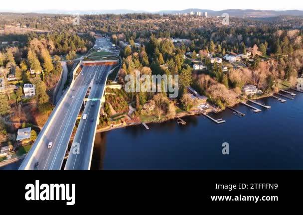 Cinematic 4K aerial orbiting drone footage of Medina, Hunts Point ...