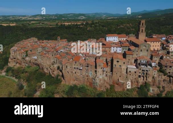 Pitigliano, a famous Tuscany town on Etruscan tufa rocks with old ...