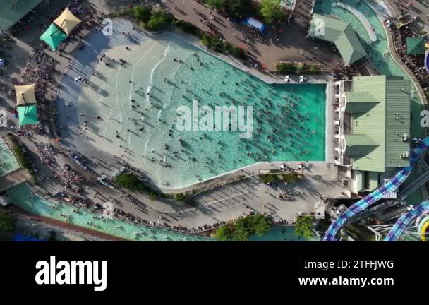 Birds eye view of tide pool and water slides. Hershey Park's The ...