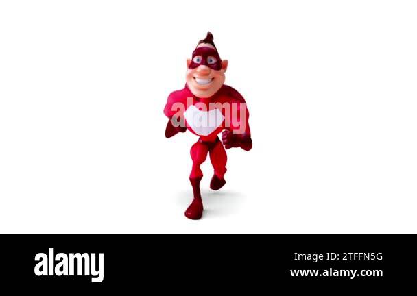 Funny cartoon character superhero running - 3d animation Stock Video ...
