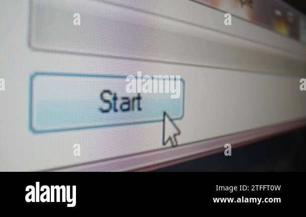 Mouse cursor clicks on the loading bar on a computer screen Stock Video ...