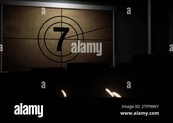 Movie theater countdown screen changing to green screen and camera ...
