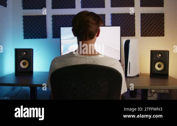 Boy Laying down his PS5 controller and walking away after gaming on his ...