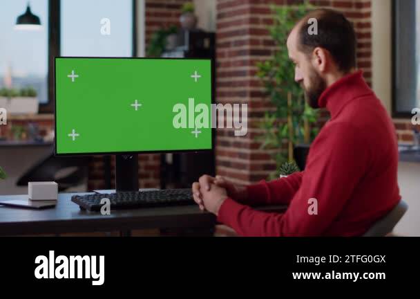 Male employee working green screen Stock Videos & Footage - HD and 4K ...