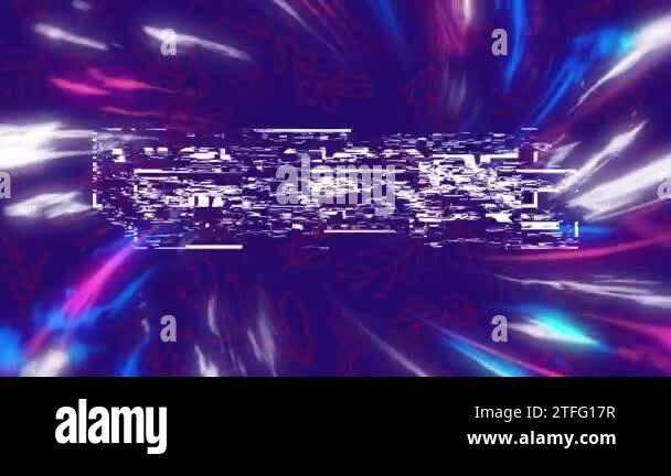 Animation of high score text over trails and plant icons on blue ...