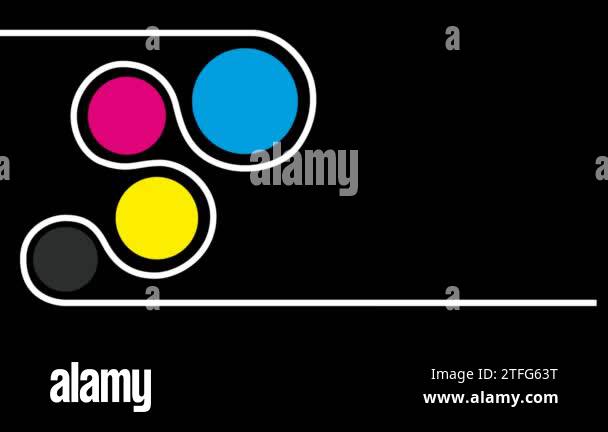 Sheet of paper flowing inside a printing press. Animated illustration ...