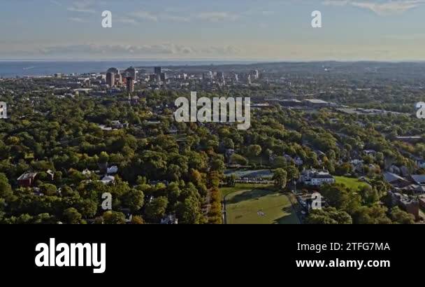 New Haven Connecticut Aerial v21 drone panning shot capturing ...