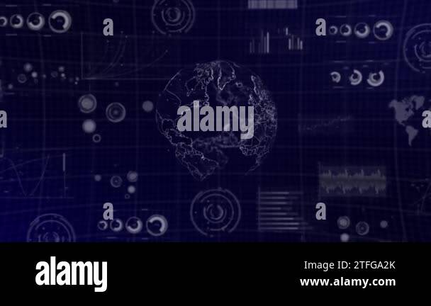 Data analysis Technology Globe rotating on Sri Lanka Country with graphs, charts, analytics in ...