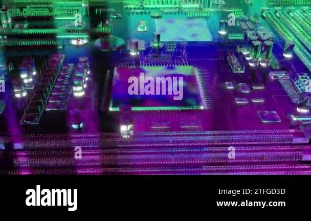 Closeup of CPU GPU processor mother board Future technology able to ...