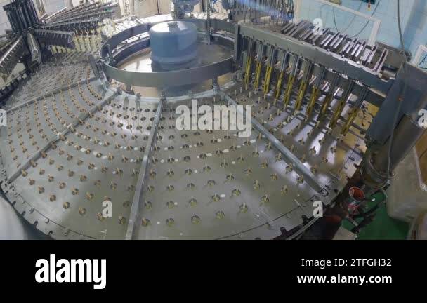 Freezing ice cream at the factory. Automatic production of ice cream ...