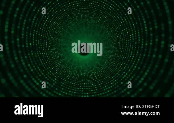 Abstract particle flow in cyberspace. Futuristic 3D portal. Digital technology web flow. Big ...