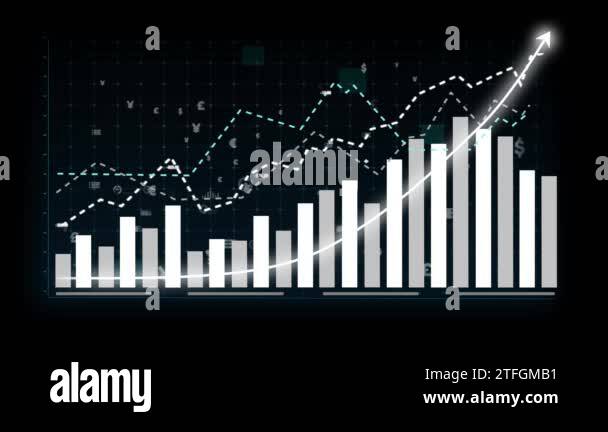 Business growth concept in allusive graph chart showing marketing sales ...