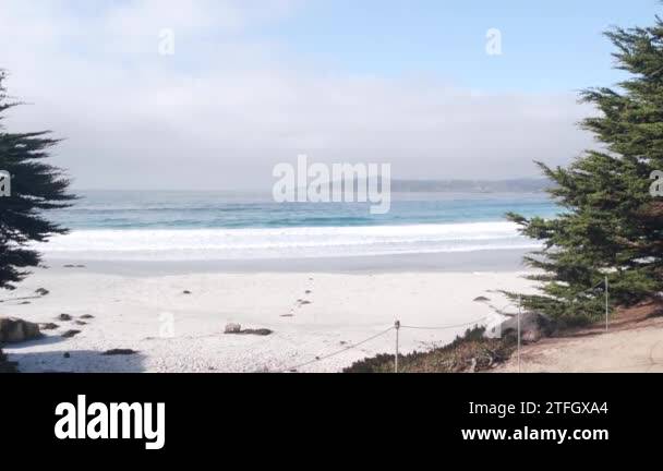 Promenade path, walkway, trail or footpath, ocean sandy beach in Carmel ...