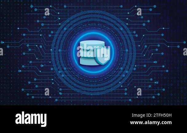 Secure Database Icon Showing Concept of Data Security. Animated 4k ...