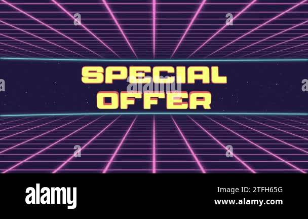 Special Offer Title Animated Retro Futuristic 80s 90s Style. Animation ...
