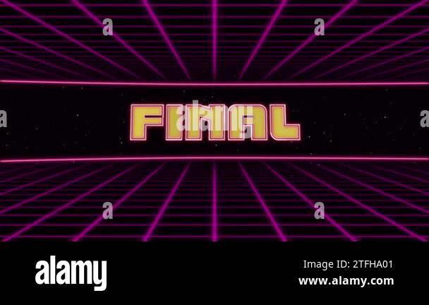 Final Title Animated Retro Futuristic 80s 90s Style. Animation squares ...