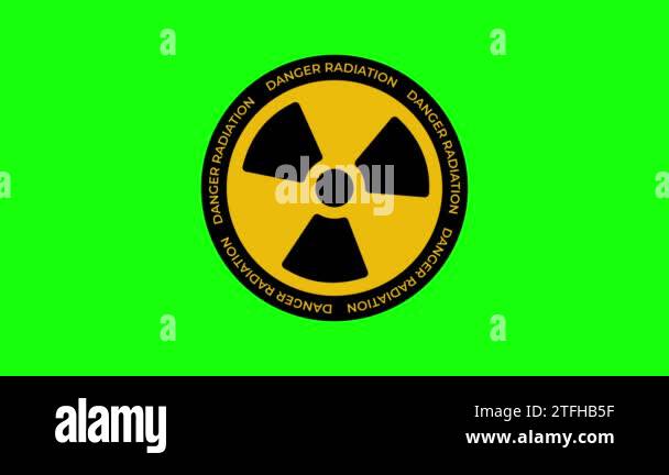 Animated radiation spinning around. Nuclear sign symbol rotate around ...
