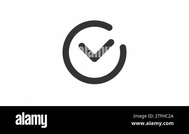 Animated completion linear ui icon. Message sent sign. Seamless loop 4k ...