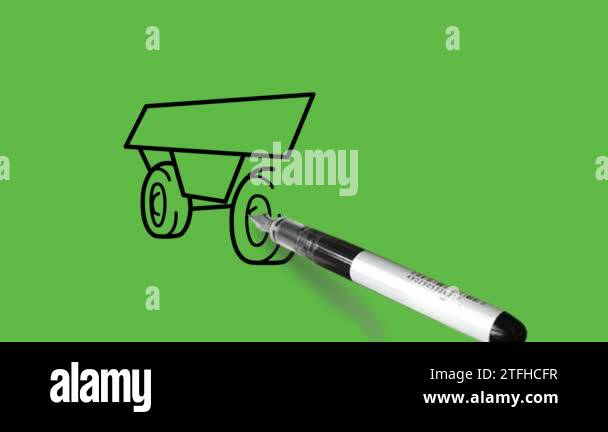 Drawing armoured car in grey and yellow colour combination with black ...