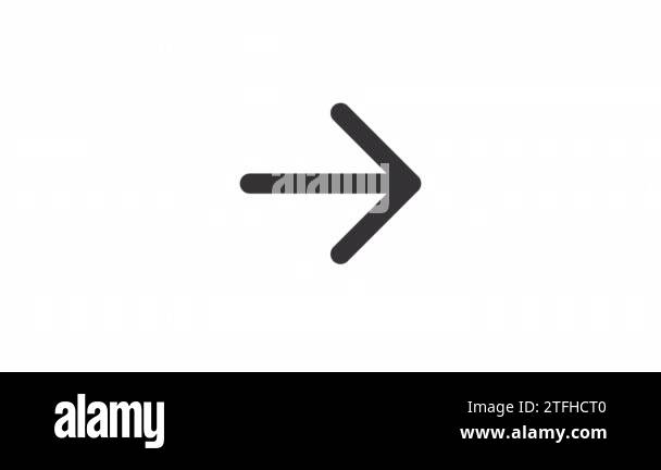 Animated next step linear ui icon. Move forward arrow. Seamless loop 4k video with alpha channel ...