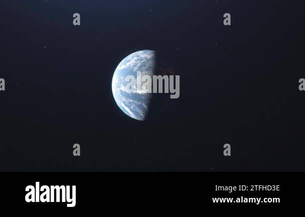 Seamless loop footage of planet earth whole round 3D orbital rotation ...