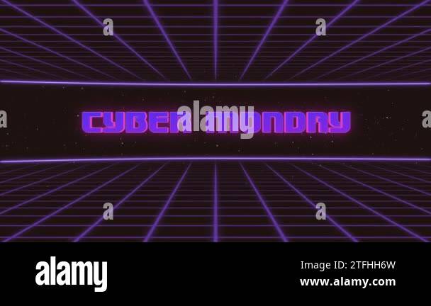 Cyber Monday Title Animated Retro Futuristic 80s 90s Style. Animation ...