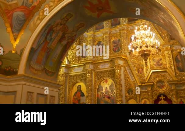 Orthodox Church Fathers Dormition Cathedral Frescoes Icons in Golden ...