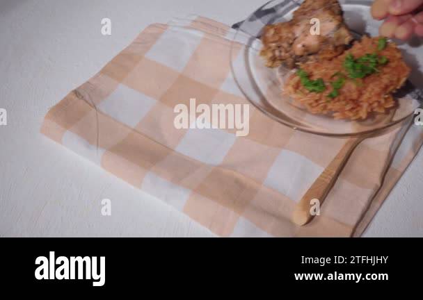 Jollof rice dome for Nigerian Ghanaian food concept. Wolof. African ...