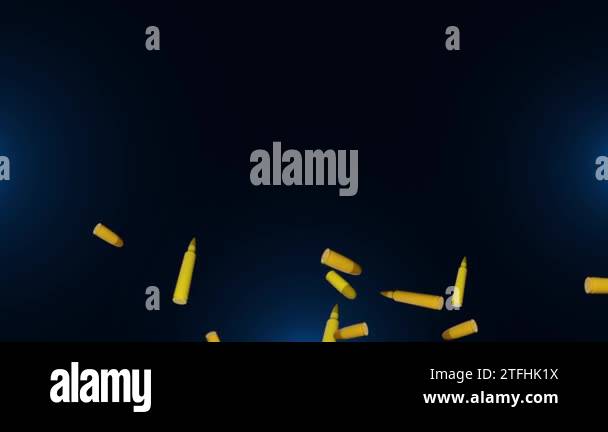 Sniper bullets Falling flying in slow motion. military conflict, war ...