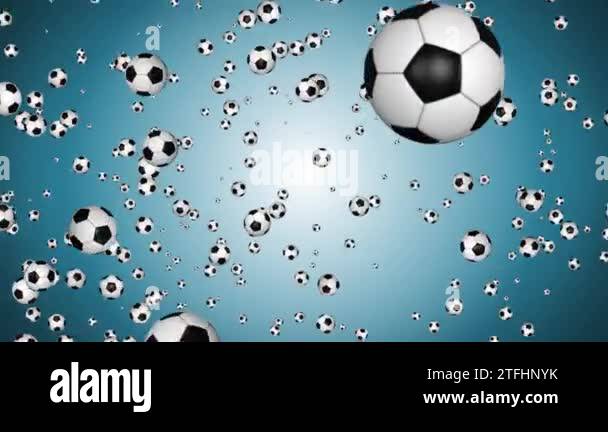 4K 3D animation soccer ball. Ball rotated loop on Falling green screen Background Stock Video ...