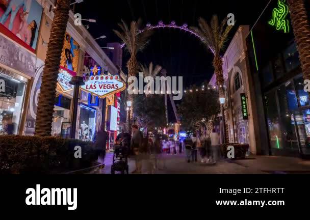 Timelapse night view of the Strip in the center of Las Vegas. The High ...
