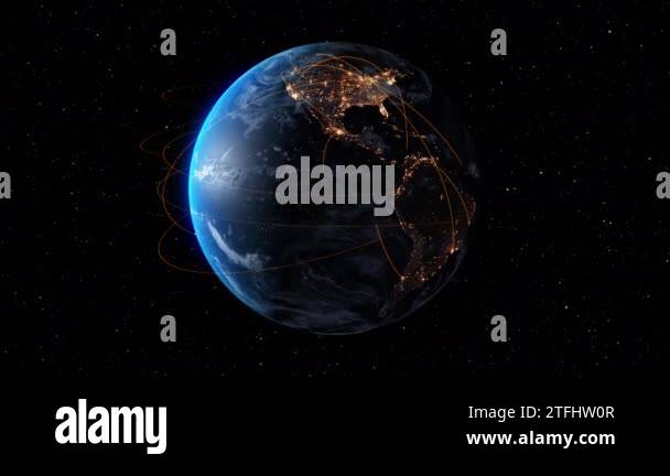 Animation network connection globe global Stock Videos & Footage - HD ...
