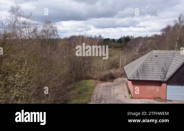 Park Hall country park, Stoke-on-Trent. Ariel 4K drone footage of the ...