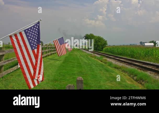 Steam train locomotive american flag Stock Videos & Footage - HD and 4K ...