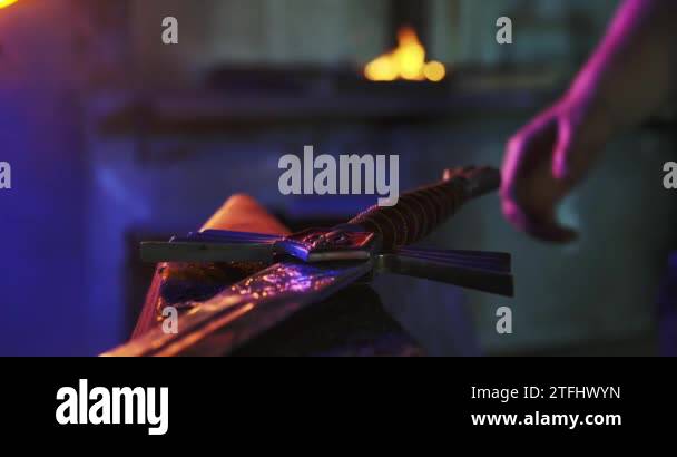 Blacksmith forging sword in workshop Stock Videos & Footage - HD and 4K ...