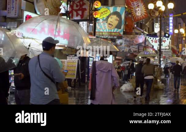 Osaka, Japan-14 April, 2019: Slowmotion of tourist people walking under ...