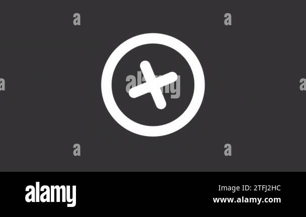 Animated add white line ui icon. Enlargement button. Seamless loop 4k ...