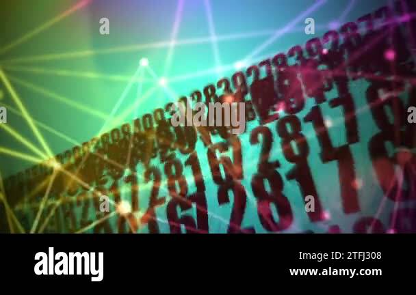 The continuous random numerals with connecting lines on the front look ...