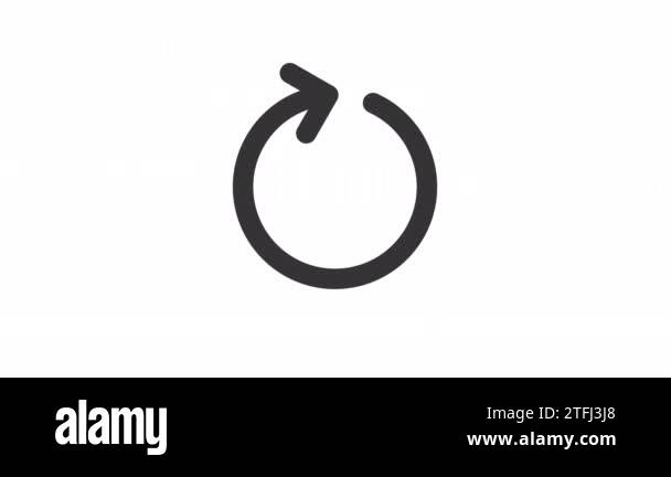 Animated refresh linear ui icon. Rotate clockwise. Repetition. Seamless ...
