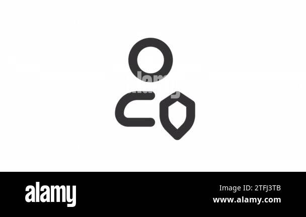 Animated protected linear ui icon. Access to personal information. Seamless loop 4k video with ...