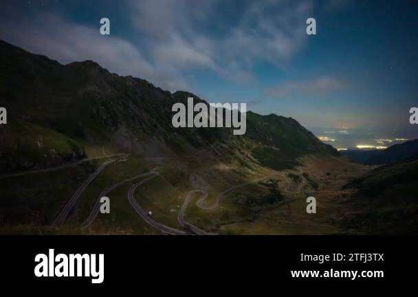 Amazing time lapse video with clear night sky at full moon over famous ...