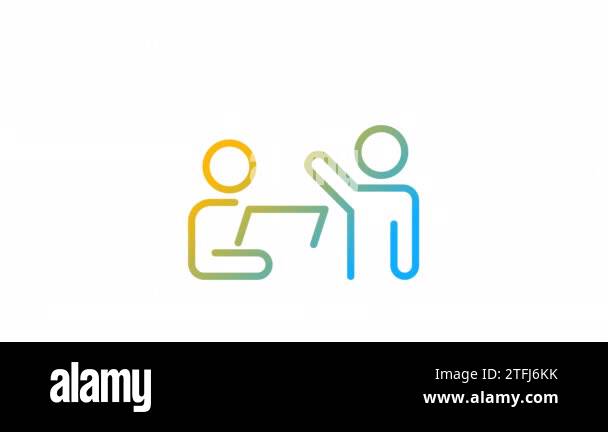 Animated coaching gradient icon. Mentoring process. Employee training ...