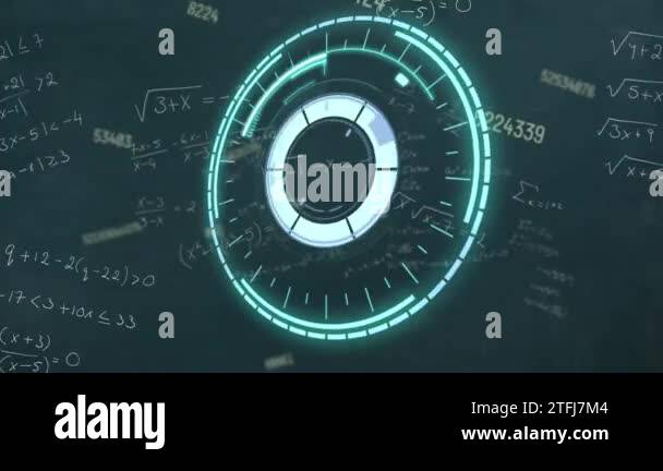 Animation of mathematical equations and scope scanning on black ...