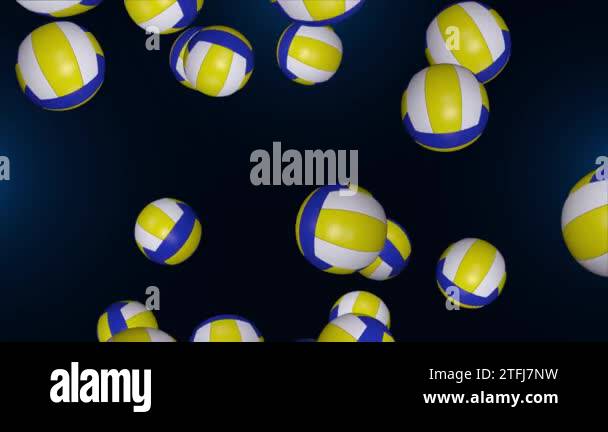 3D Rotating volleyball ball loop background. Sport equipment as loo 4K ...
