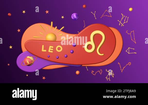 Zodiac sign Leo, 3D animation on a seamless loop Stock Video Footage ...