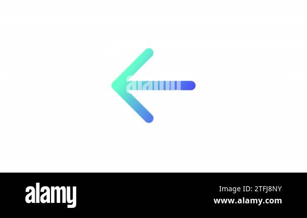 Animated left arrow gradient ui icon. Moving back. Web browser. Seamless loop 4k video with ...