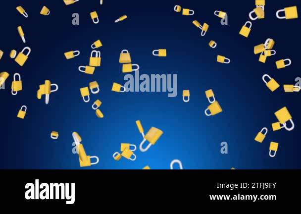 4K 3D Loop animations of a security padlock. Green screen Chroma Key ...