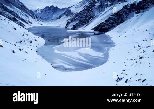 Santiago Chile. Ski station center at snowing Andes Mountains near ...