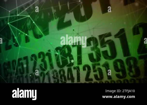 The continuous random numerals with connecting lines on the front look ...